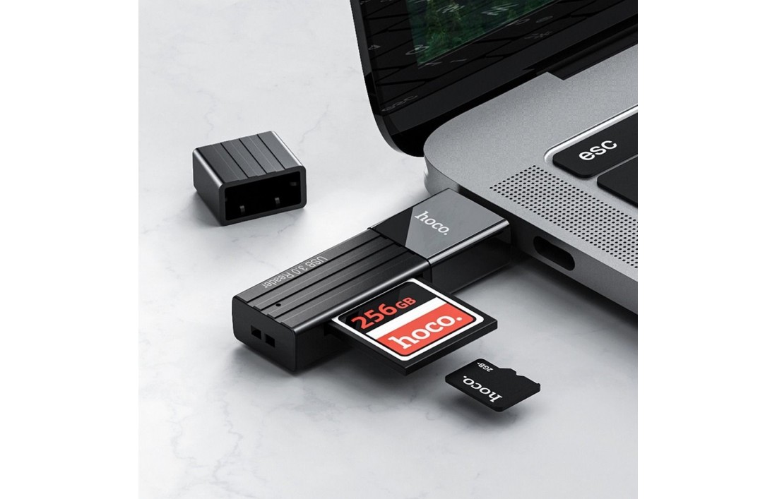 Hoco HB20 Mindful 2-in-1 USB 3.0 Black Card Reader - HB20 Mindful 2-in ...